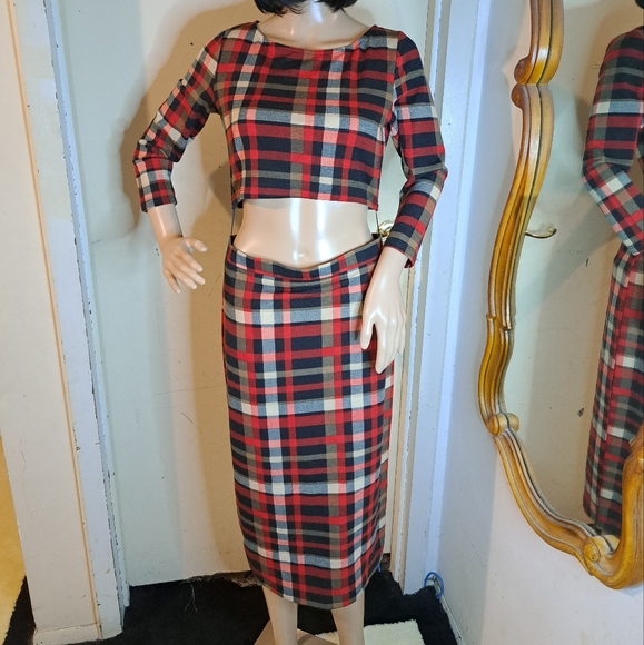 Dresses | Nwot Plaid Cropped Dress | Poshmark